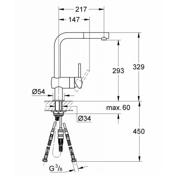 Grohe Minta 32168000 L型拉出式廚房龍頭 – 窩居生活 | WoJu Living